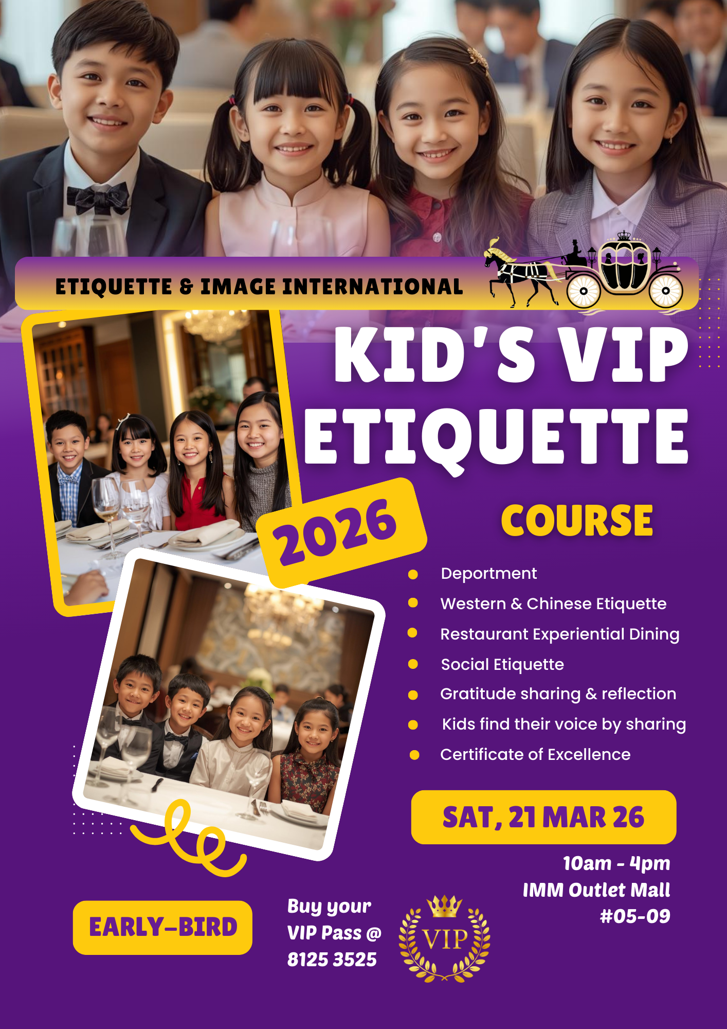 VIP Children Mannerism Workshop (Ages 6–8) | etiquet